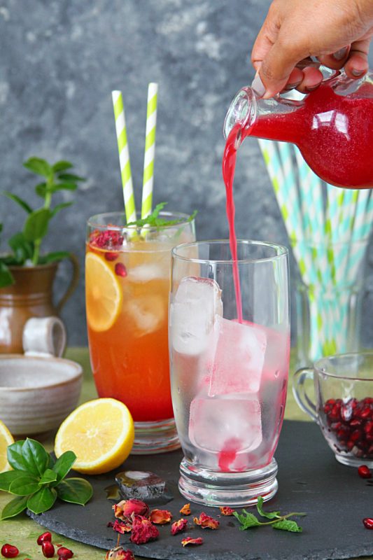 Stay Cool This Summer With Pomegranate Rose Iced Tea - Gitadini