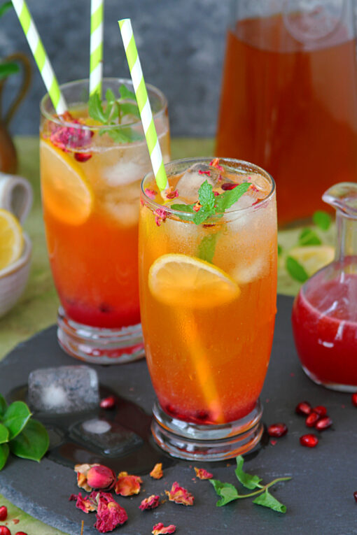 Stay Cool This Summer With Pomegranate Rose Iced Tea - Gitadini